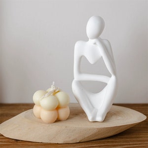 Abstract Thinker Statue Silicone Mold Concrete Minimalist Sculpture ...