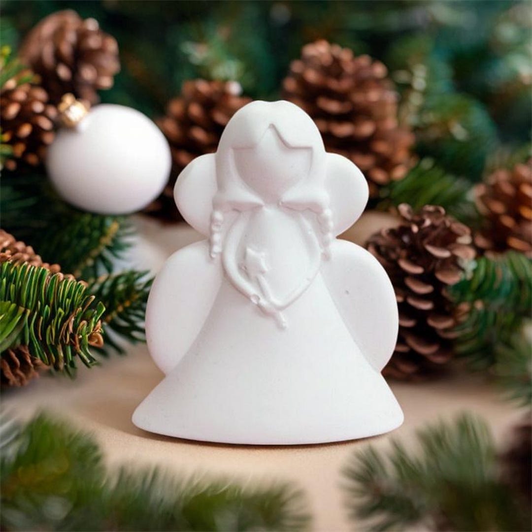 3D Angel Silicone Mold, Cute Christmas Angel Candle Mold Plaster Mold ...