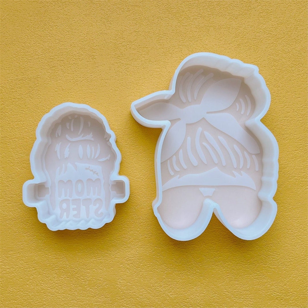 Mom Life Car Freshie Mold, Messy Bun Mom Silicone Mold, Candle Mold ...