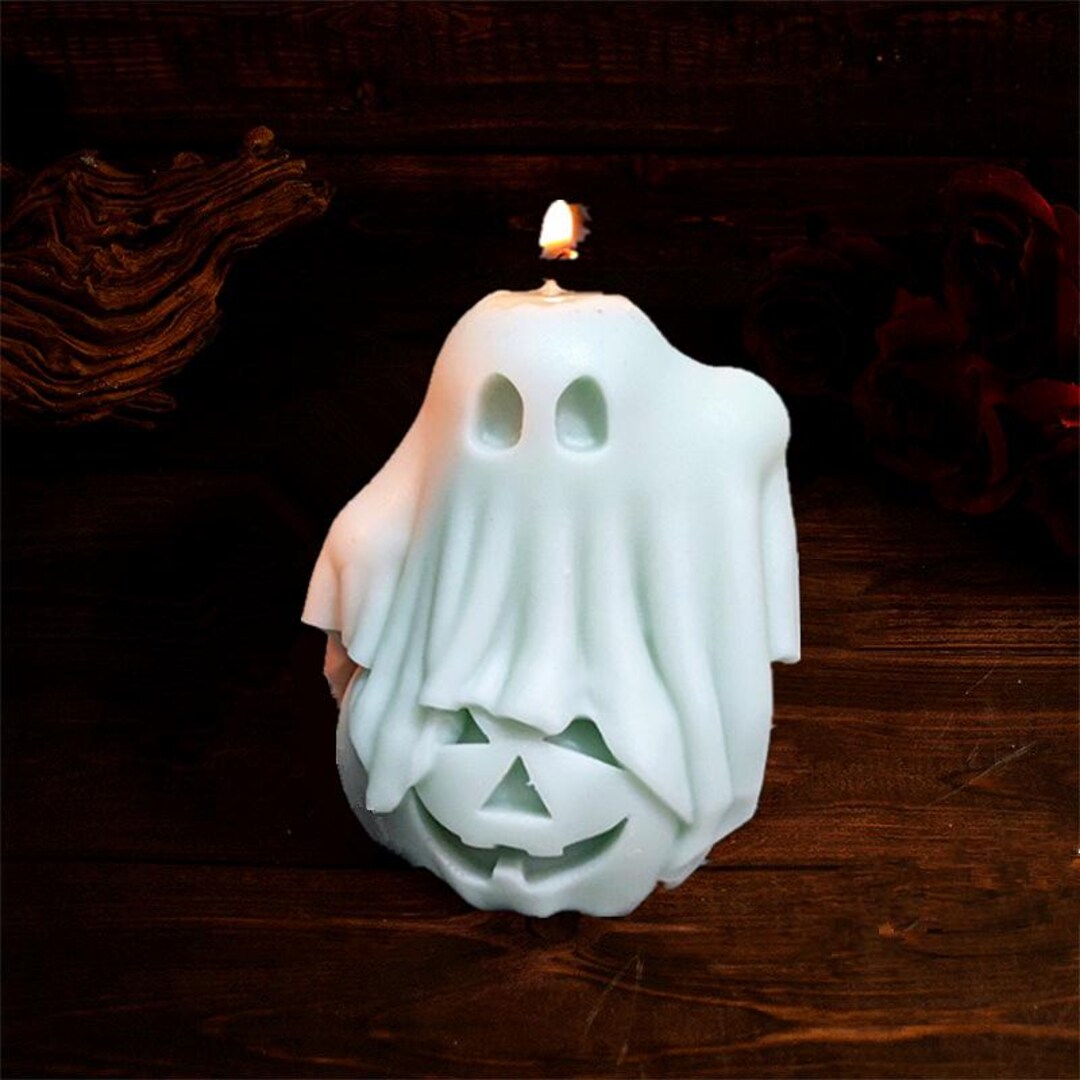 3D Ghost Silicone Mold, Halloween Spooky Ghost Candle Mold Concrete ...