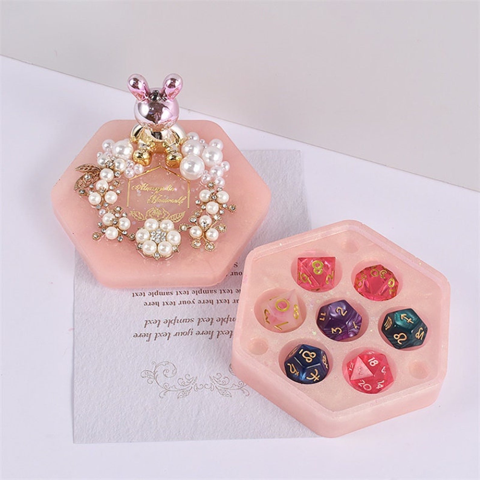 Hexagon Dnd Dice Box Silicone Mold, Dice Vault Case Concrete Cement ...