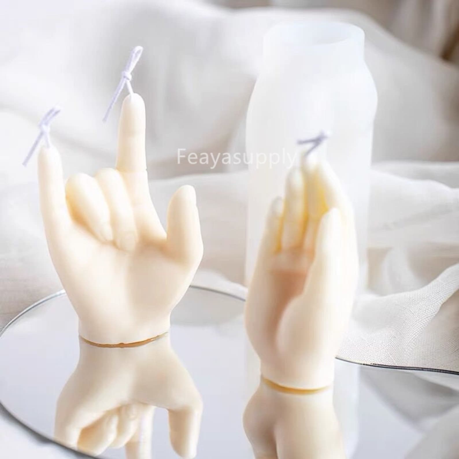 Hand Gesture Silicone Mold, Peace/ok/victory Hand Sign Candle Mold ...