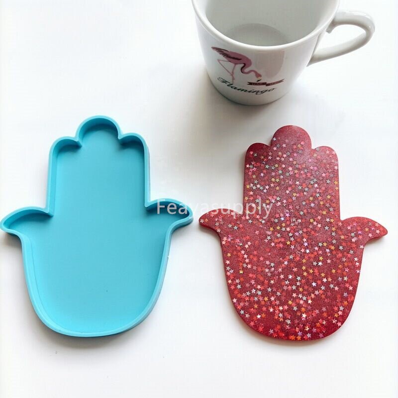 Hamsa Hand Coaster and Stand Silicone Mold Coaster Holder - Etsy