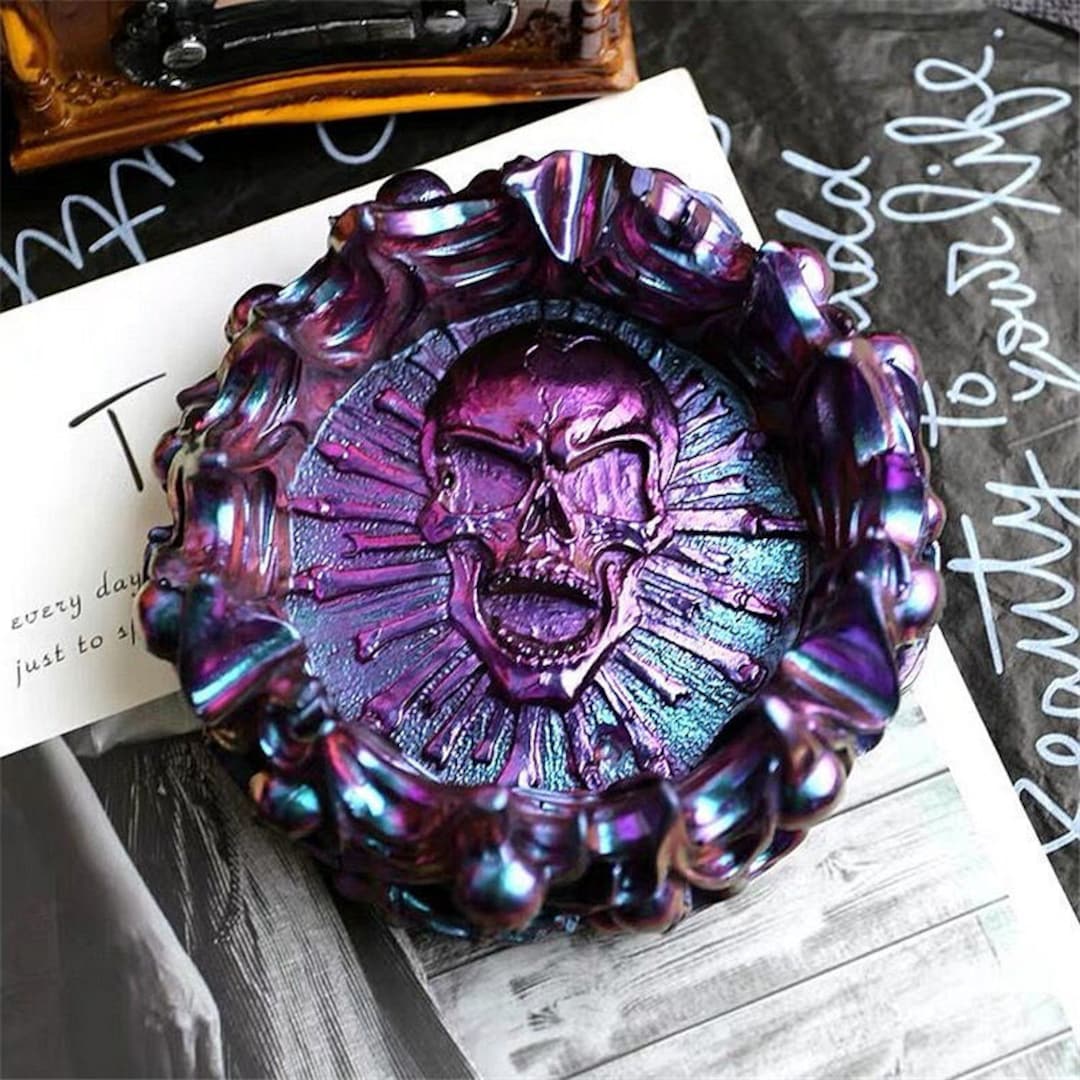 Resin Ashtray Mold, Skull Ashtray Silicone Mold, Epoxy Ashtray Mold for ...