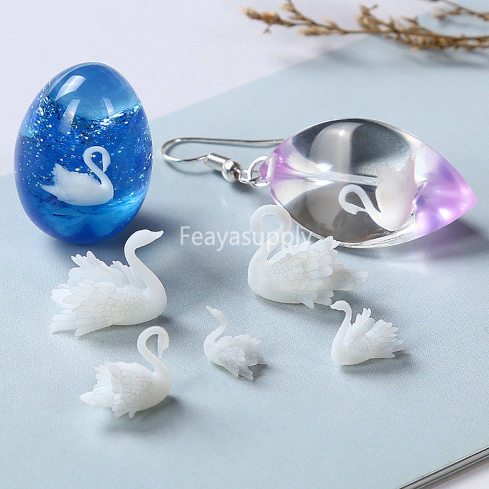 Mini Swan for Resin 3D Swan Miniature for Resin Jewelry - Etsy