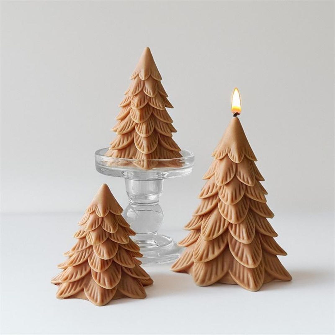 Christmas Tree Silicone Mold Pine Tree Candle Mold Christmas Ornament ...