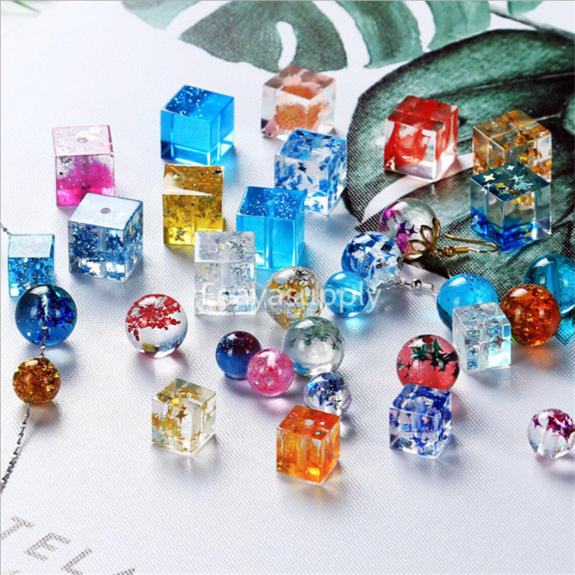 12mm 16mm Beads Mold, Silicone Round Bead Mold, Square Bead Resin Mold ...