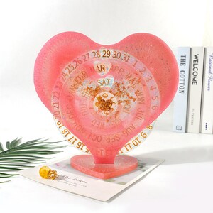 Moon/heart Circular Perpetual Calendar Silicone Mold, Wall Hanging ...