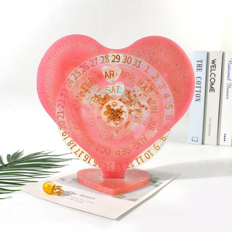 Moon/heart Circular Perpetual Calendar Silicone Mold Wall - Etsy