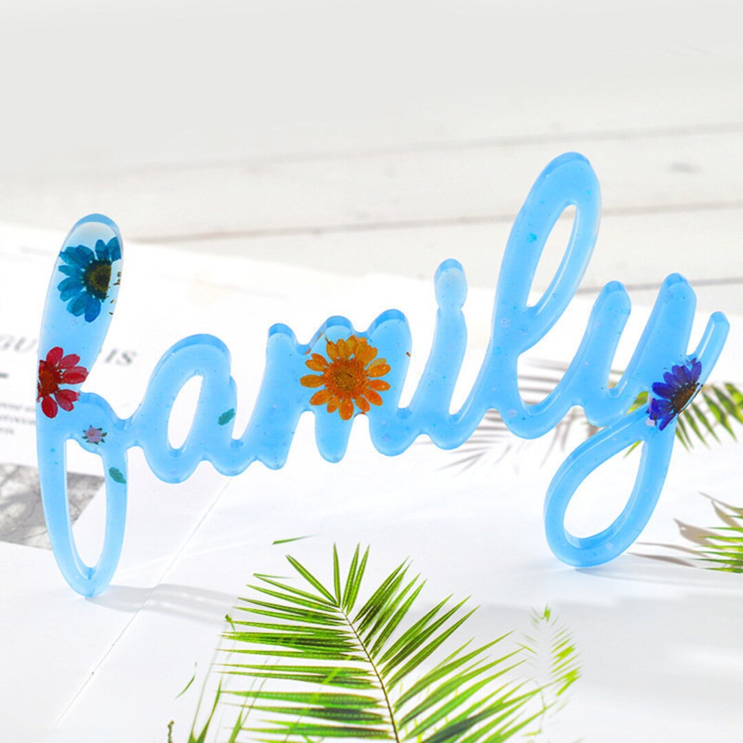 Family Letter Sign Mold, Word Sign Resin Mold, Silicone Wall Decor ...