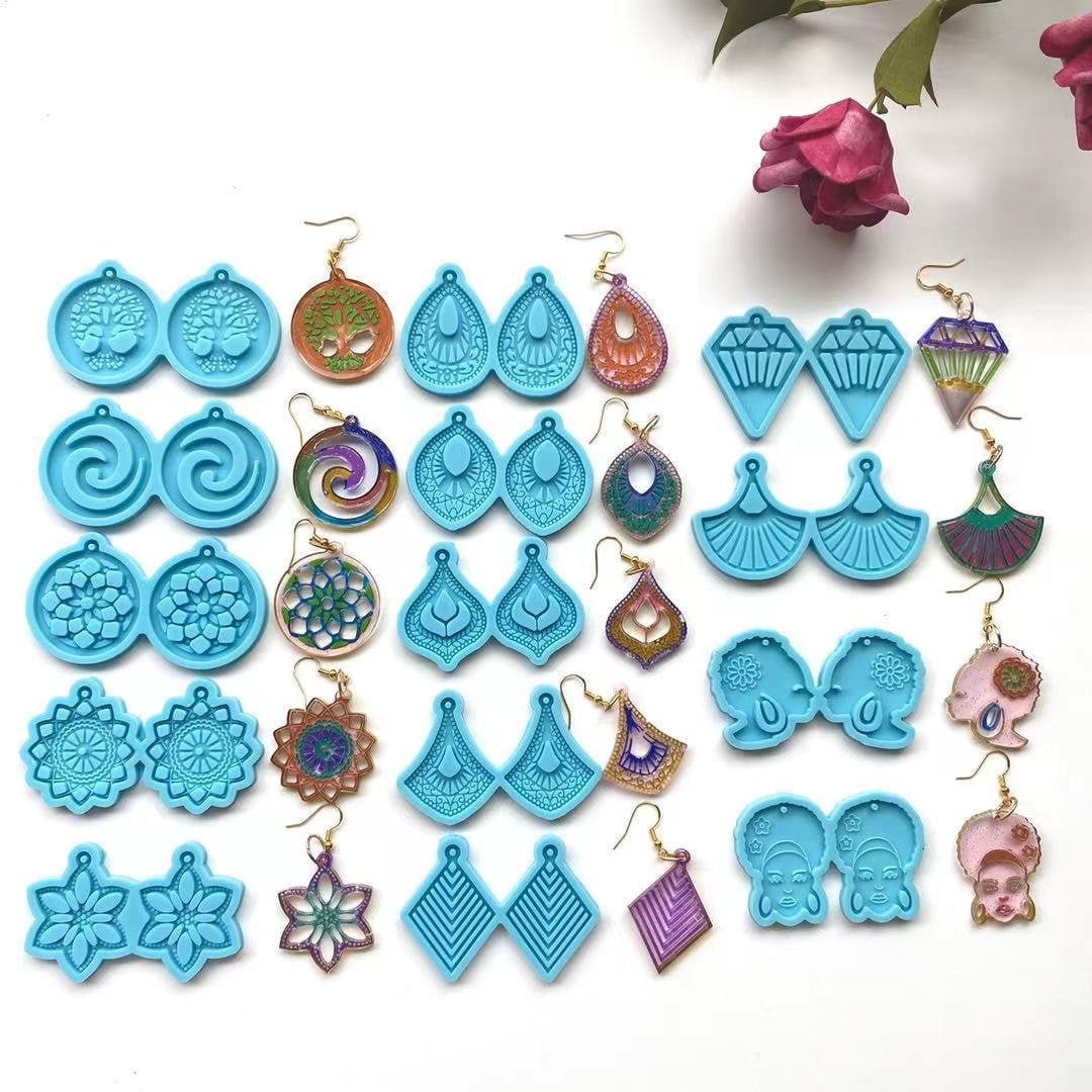 Dangle Earring Silicone Mold, Teardrop/circle/mandala/afro Earring ...