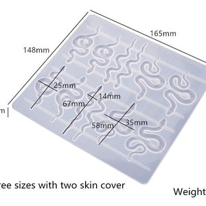 Snake Silicone Mold, Large Viper Mold, Snake Earring Mold, Epoxy Resin ...