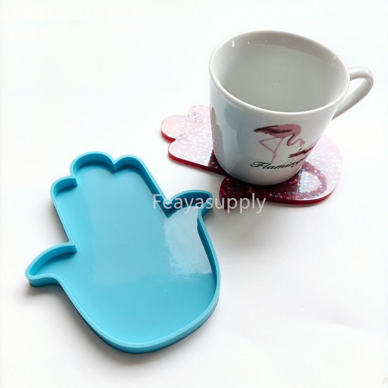 Hamsa Hand Coaster and Stand Silicone Mold Coaster Holder - Etsy