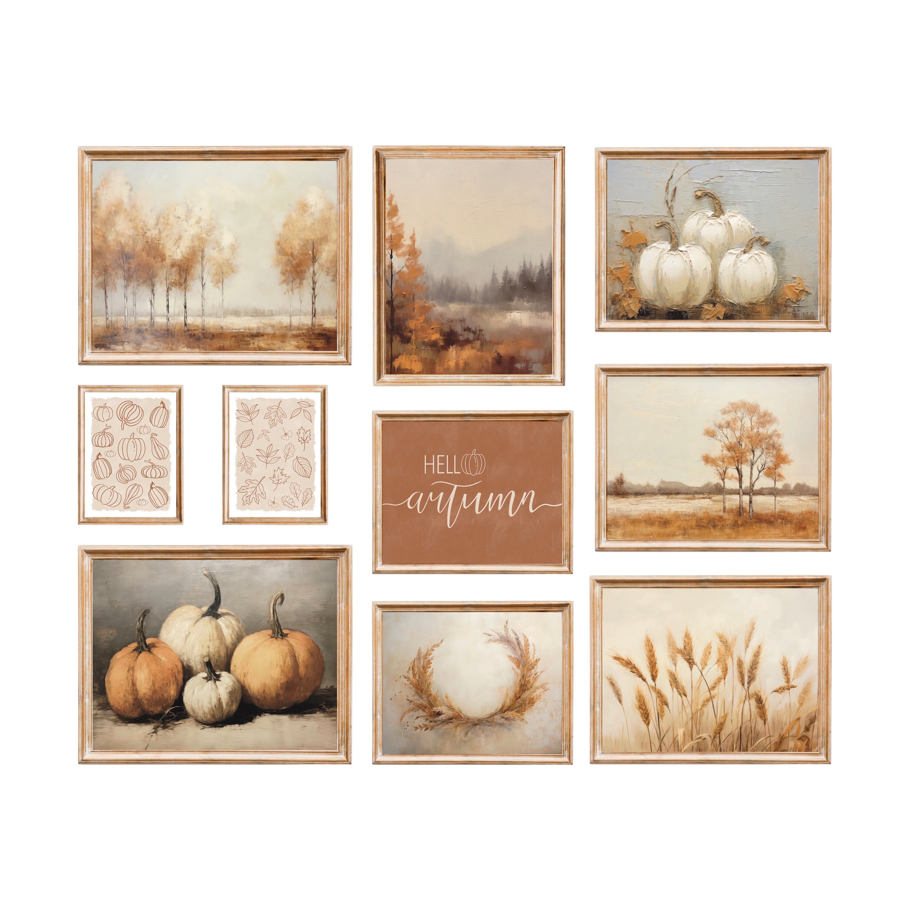 Fall Gallery Wall Prints SET of 10 Fall Printable Art Gallery Wall ...