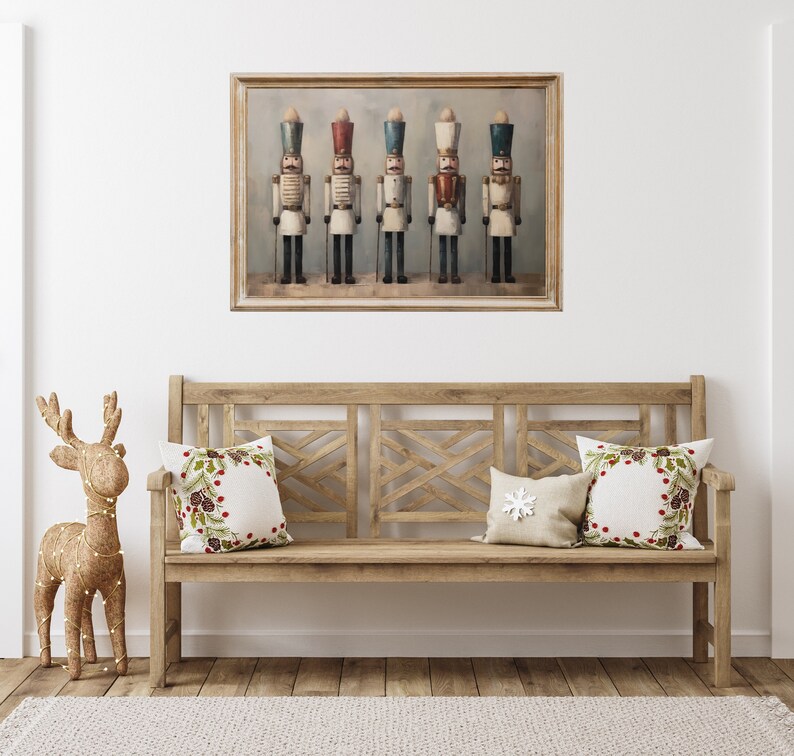 Minimalist Nutcrackers Christmas Print. Christmas Vintage Style Print ...