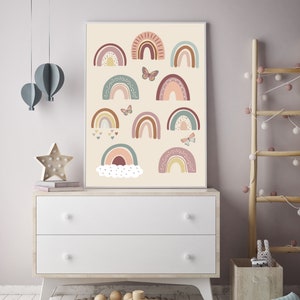 Boho Rainbows, Printable Art, Digital Print, Girl's Room Decor, Vintage ...