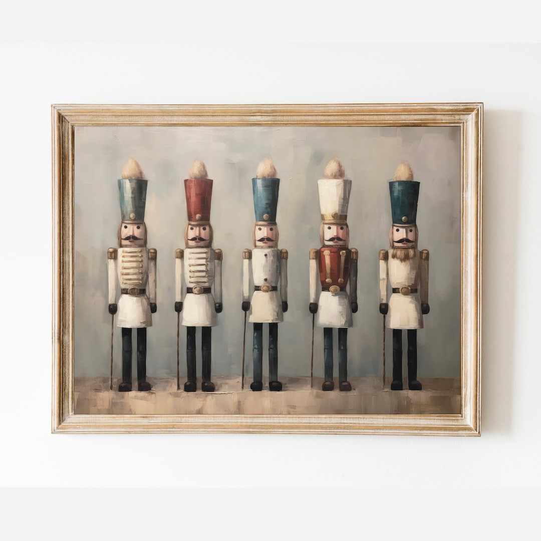 Minimalist Nutcrackers Christmas Print. Christmas Vintage Style Print ...