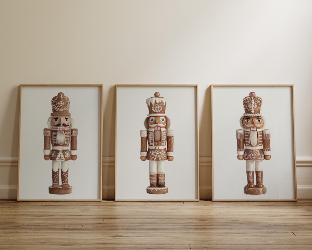 Gingerbread Nutcrackers Set of 3 Christmas Prints. Nutcracker Printable ...