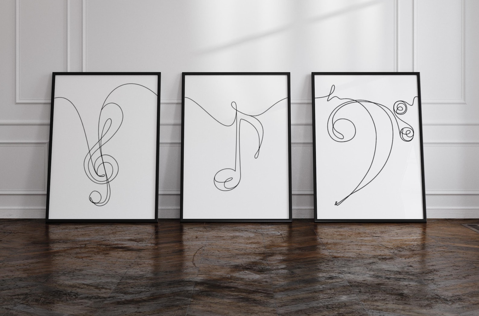 Musical Notes Set of 3. Treble Clef, Eighth Note and Bass Clef ...