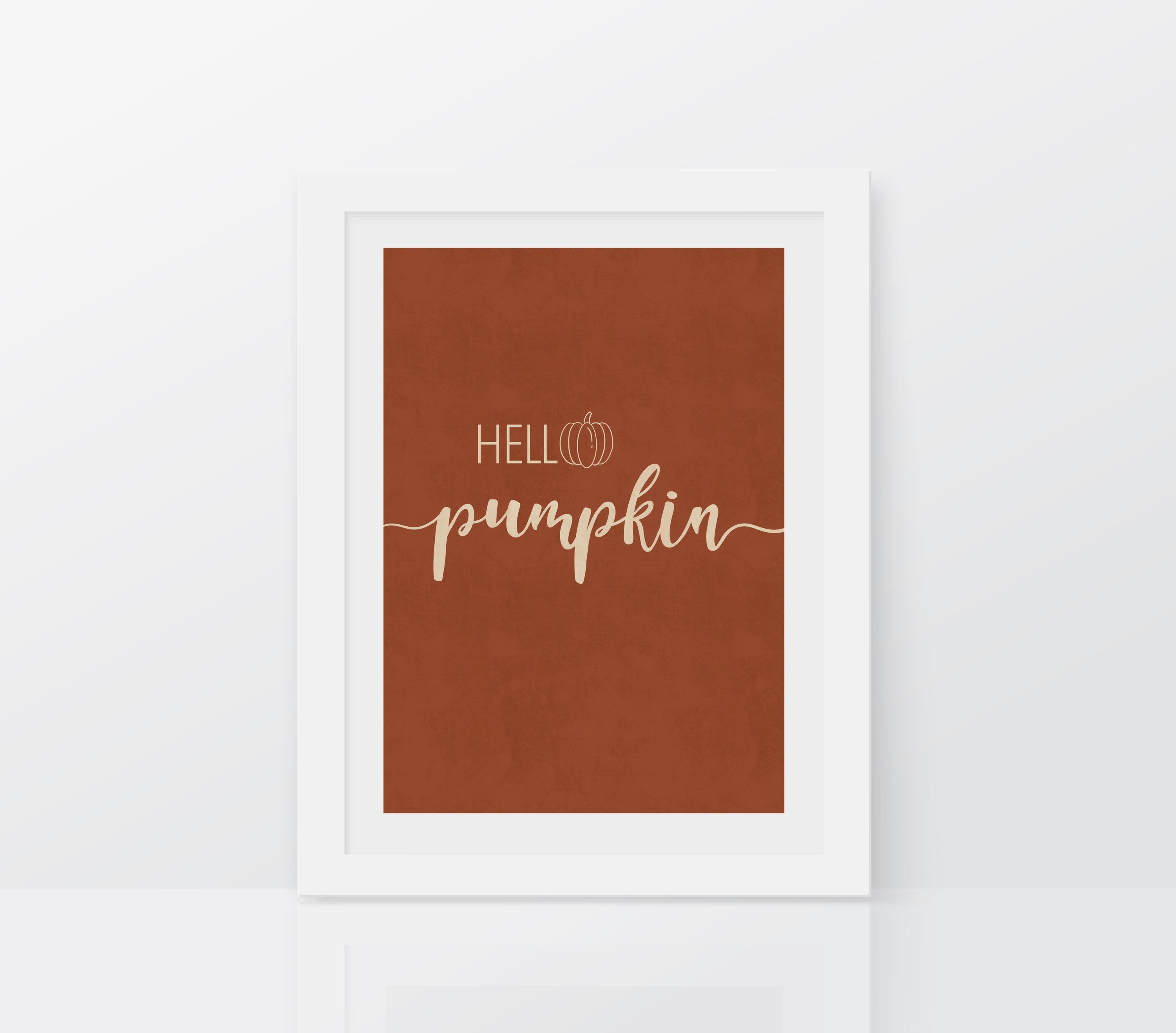 Hello Pumpkin Fall Print Fall Printable Art Rustic Fall Wall - Etsy