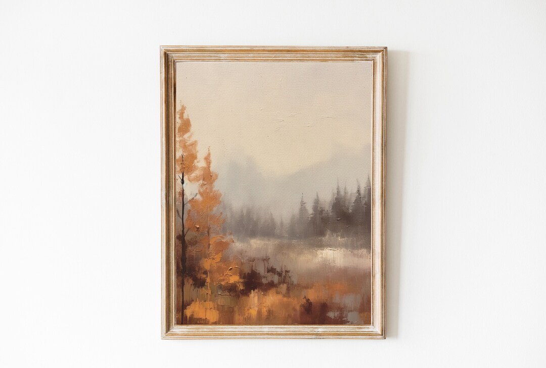 Autumn Landscape PRINTABLE Painting Muted Neutral Colors. Fall Prints ...