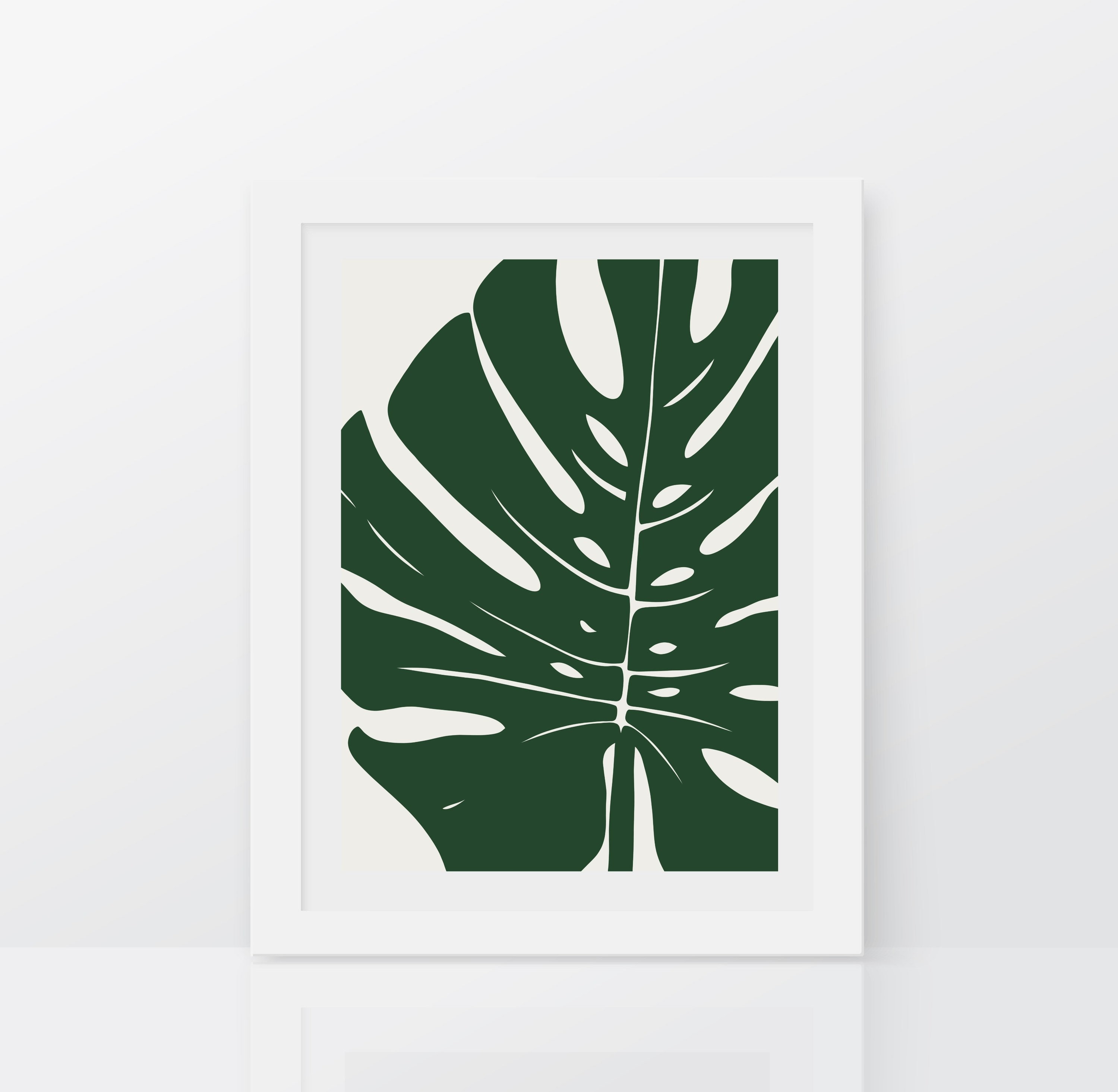 Monstera Wall Art Tropical Wall Decor Plant Leaves Print Printable