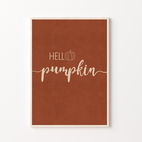 Hello Pumpkin Fall Print Fall Printable Art Rustic Fall Wall - Etsy