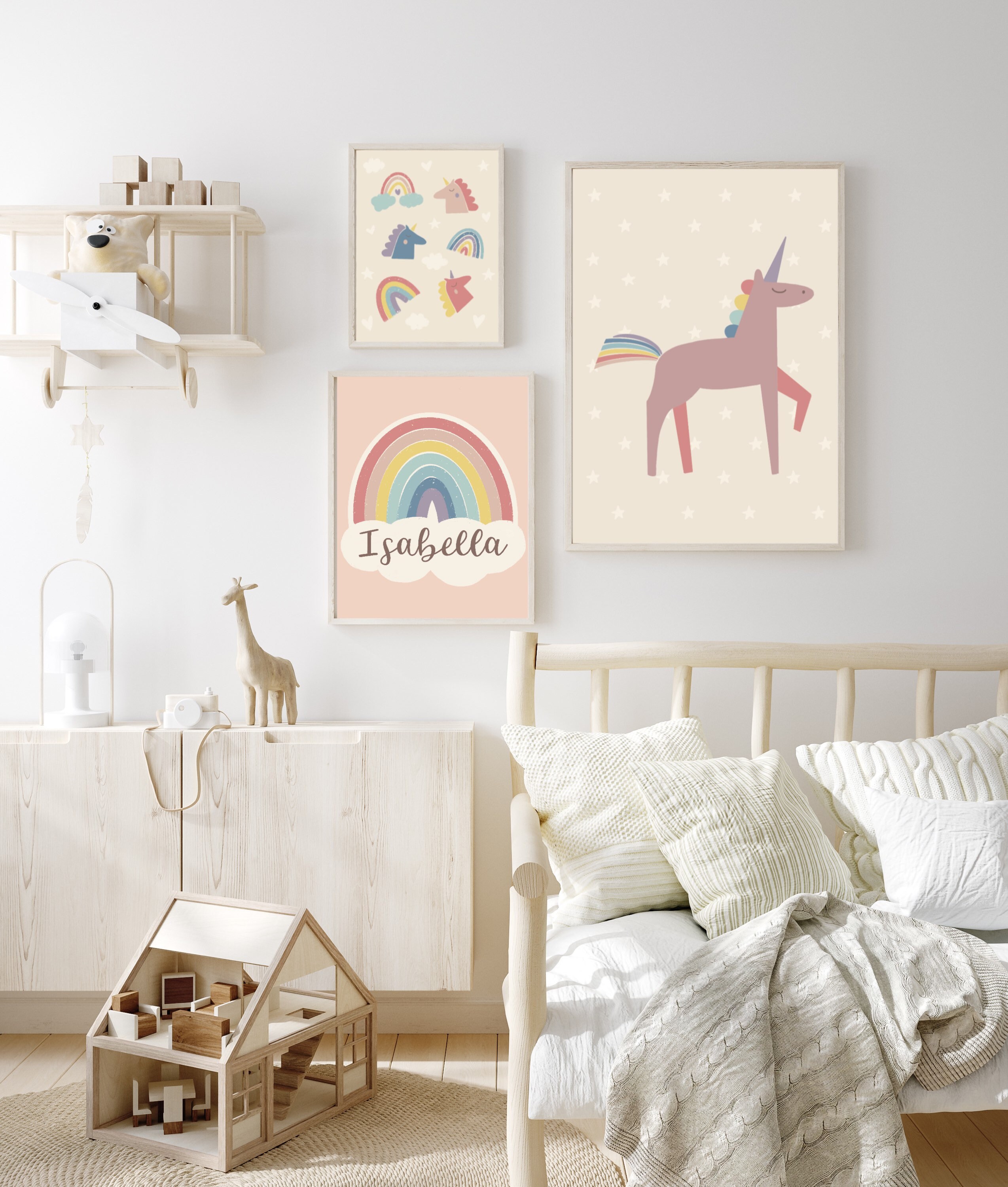 Unicorn Wall Decor Modern Unicorn Wall Art Nursery Print | Etsy