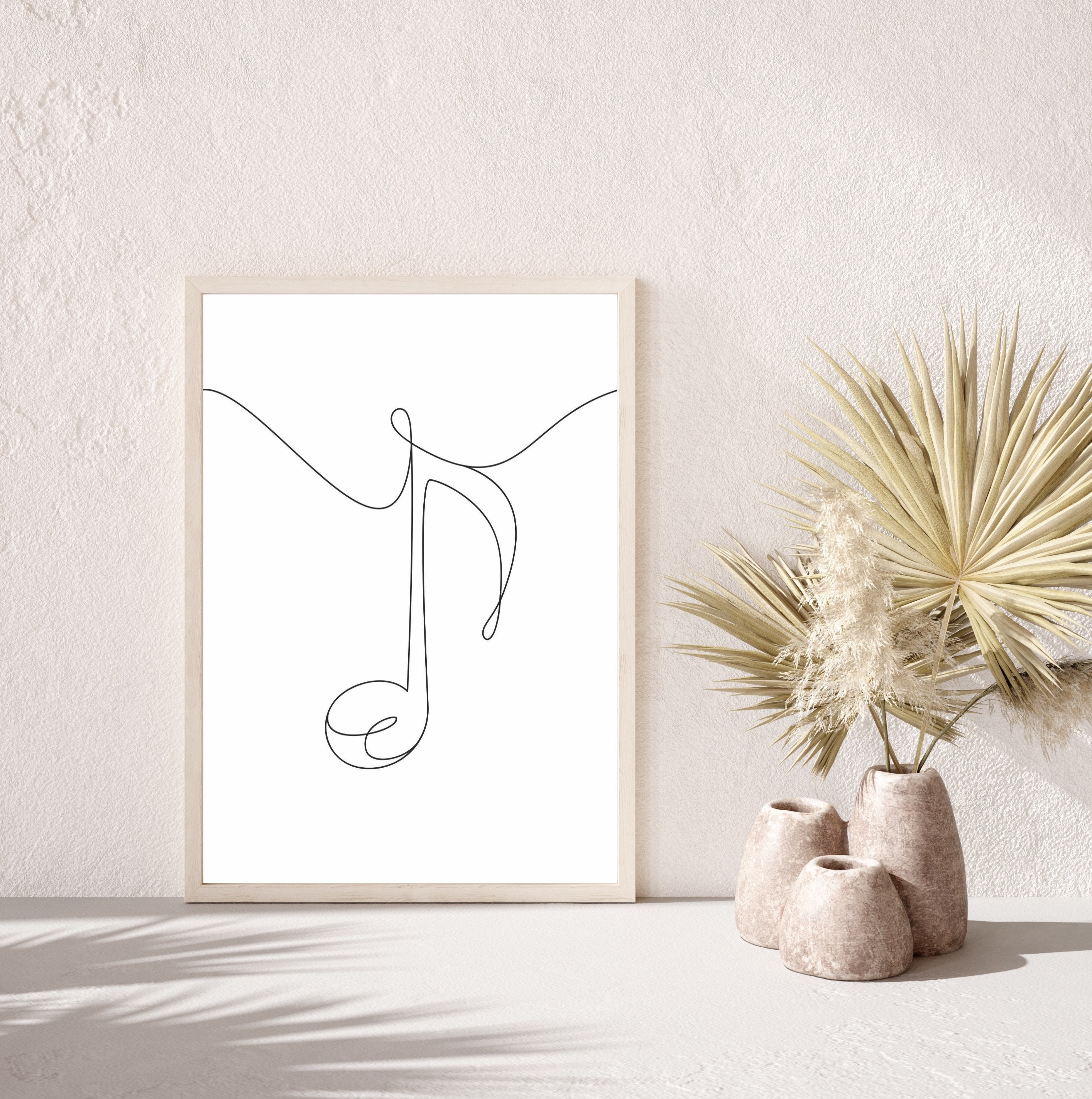 Eighth note wall art. Minimalist Line Drawing. Music Print. | Etsy