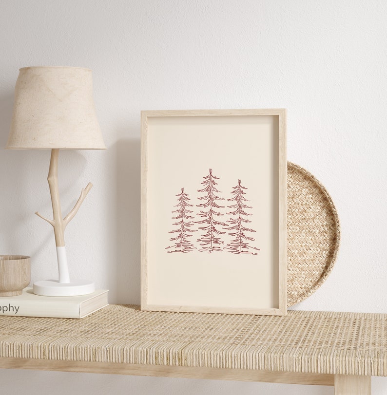 Minimalist Christmas Trees Wall Art. Xmas Printable Wall Art. - Etsy
