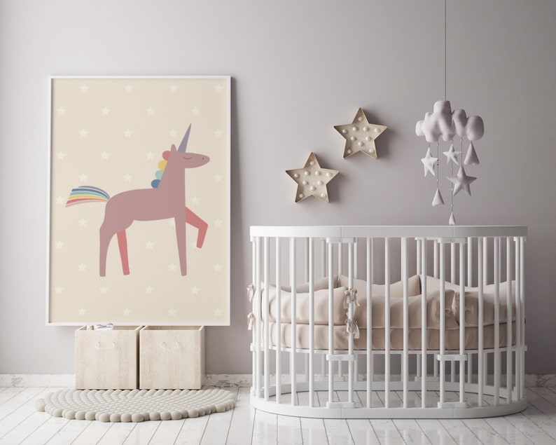 Unicorn Wall Decor Modern Unicorn Wall Art Nursery Print - Etsy