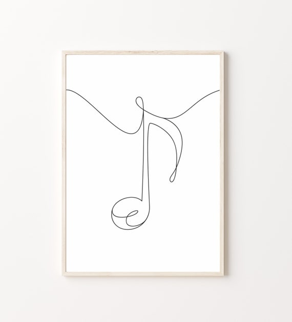 Eighth Note Wall Art. Minimalist Line Drawing. Music Print. - Etsy
