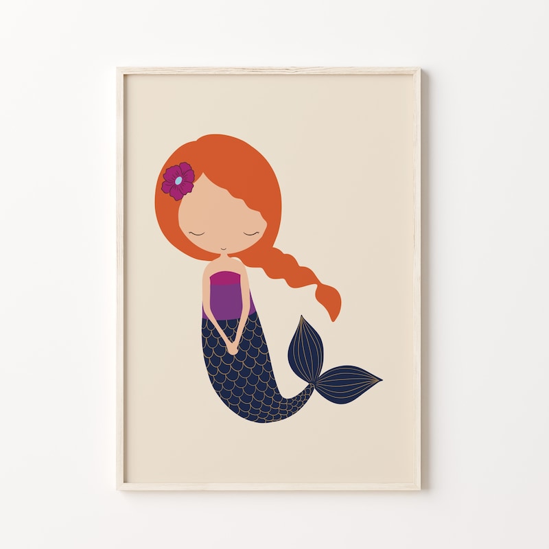 Modern Mermaid Art - Etsy