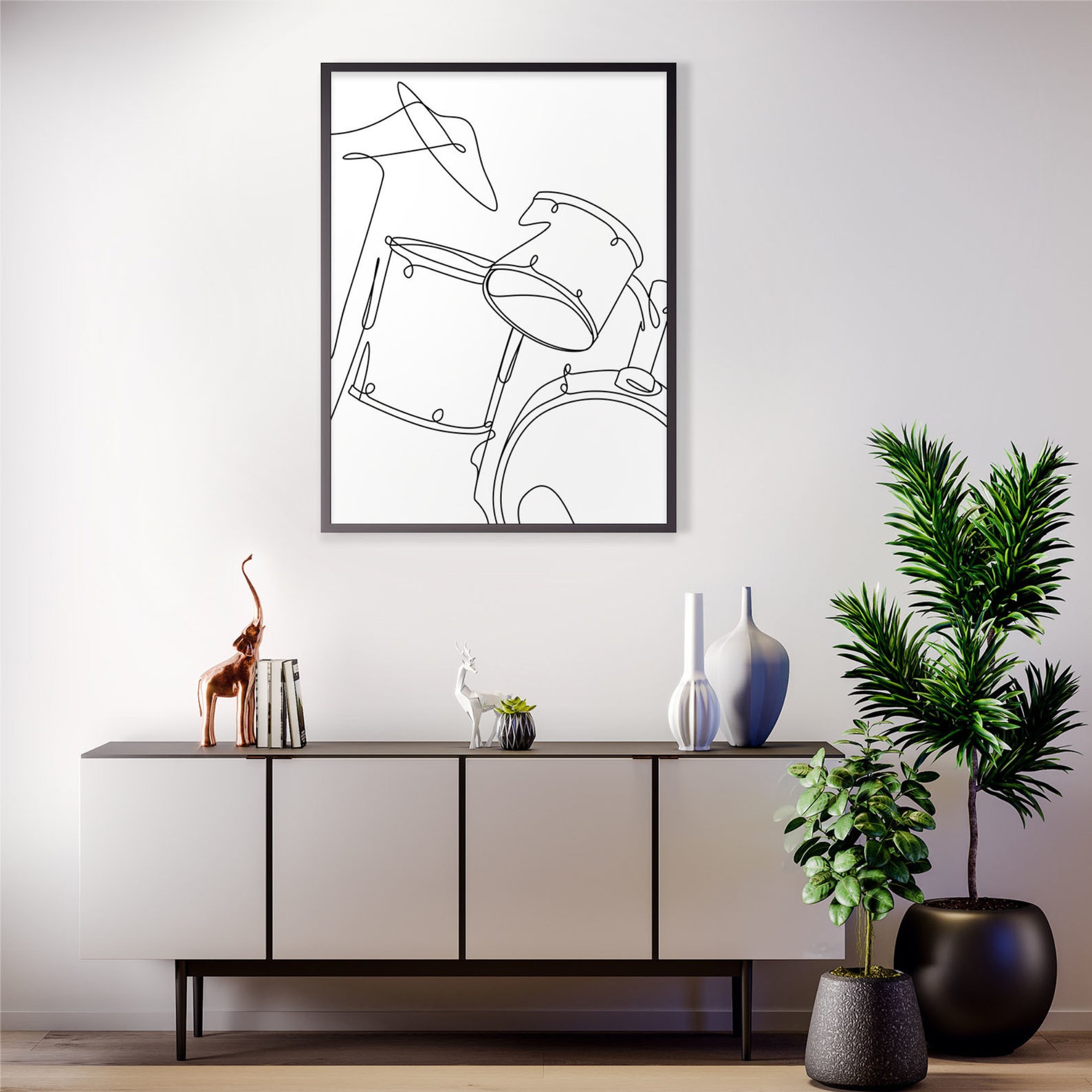 Drum Print Minimalist Drum Print Art Music Instrument | Etsy