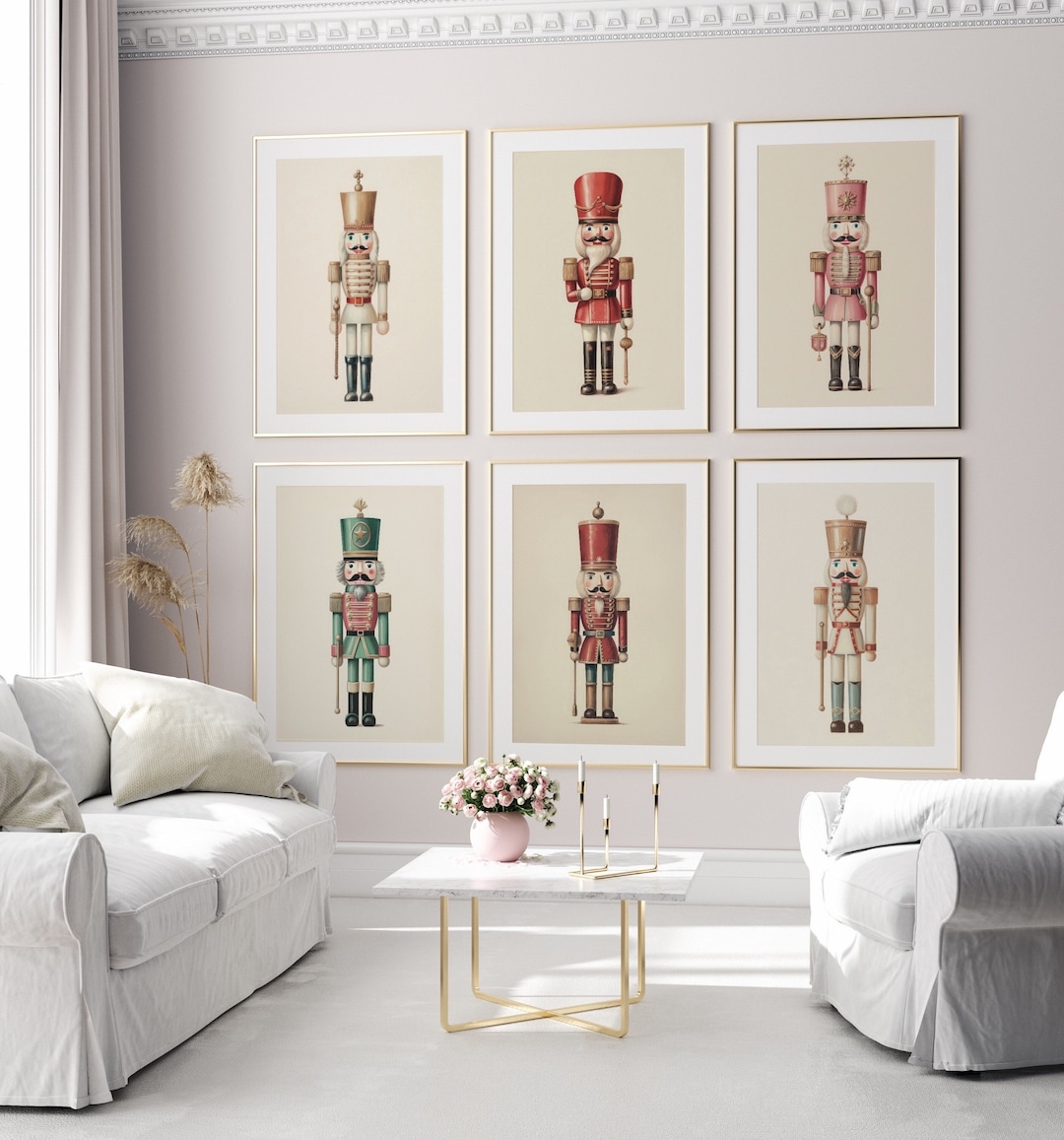 Nutcracker Set of 6 Christmas Prints. Gallery Set Nutcrackers Christmas ...