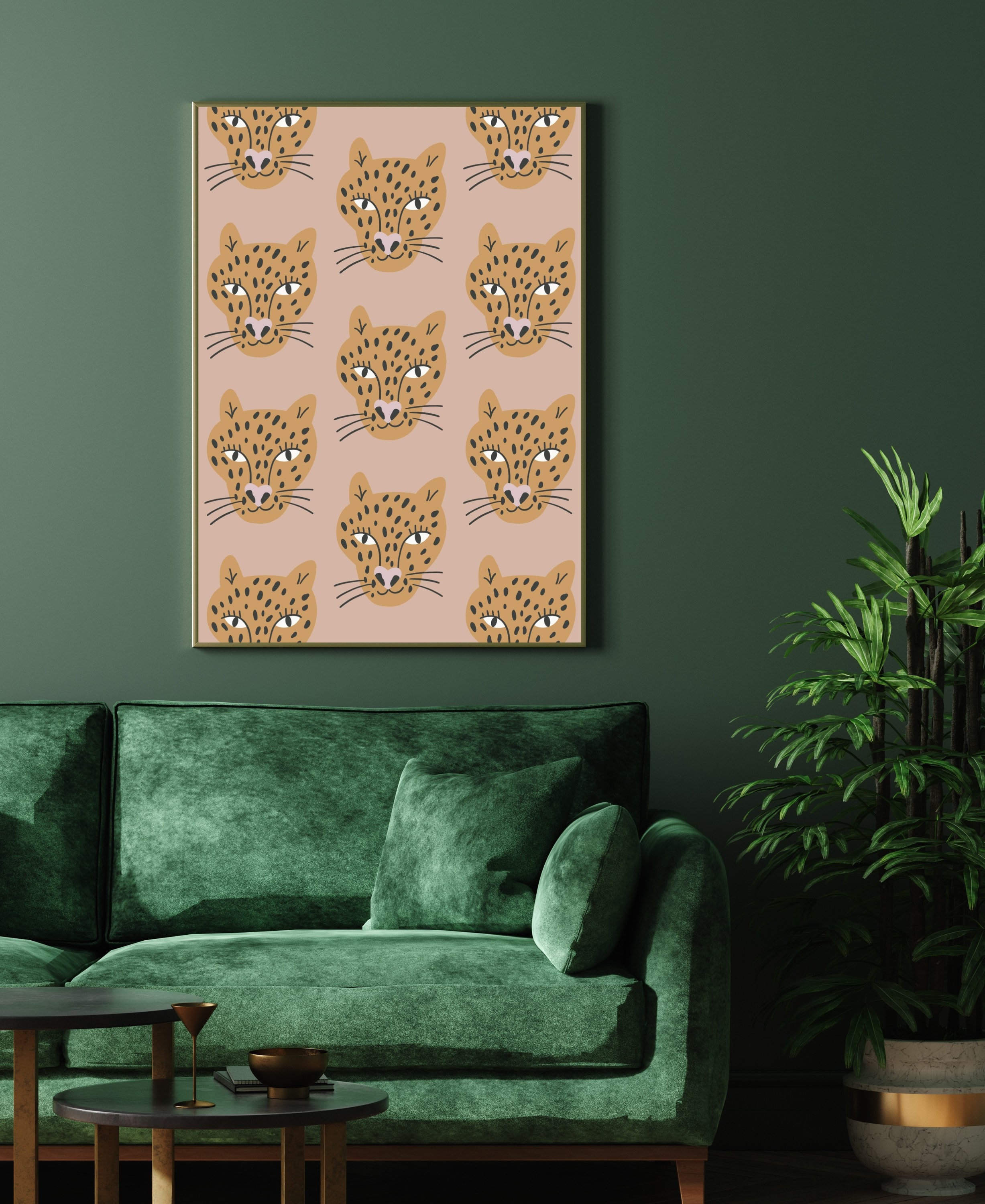 Cheetahs Pattern Print. Jungle Trend Wall Art. Leopard Wall - Etsy