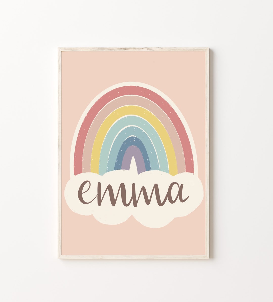 Custom Pastel Rainbow Print. Personalized Nursery Print. Girl Printable ...
