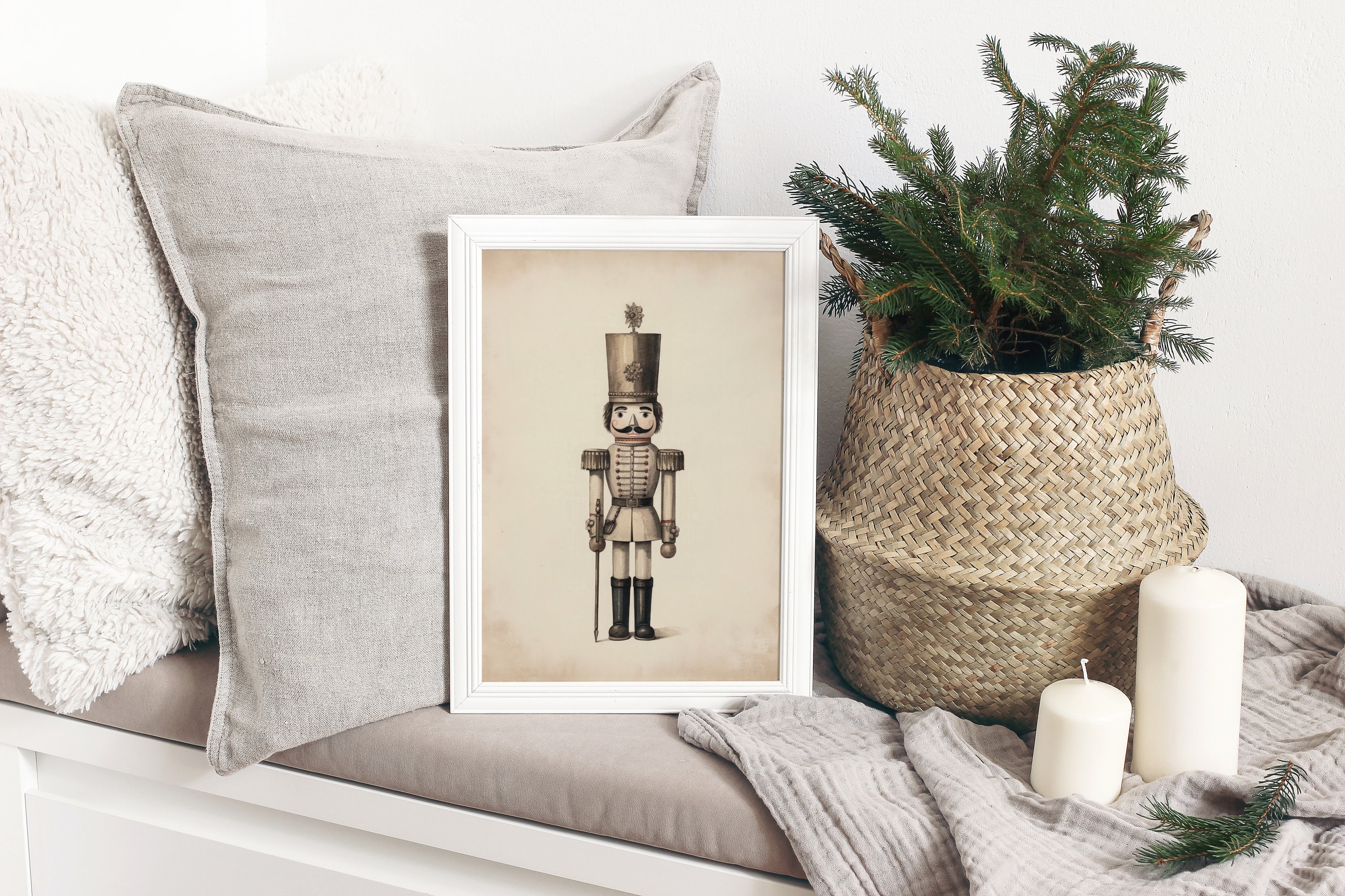 Nutcracker Christmas Print. Christmas Vintage Style Print. Rustic Wall ...