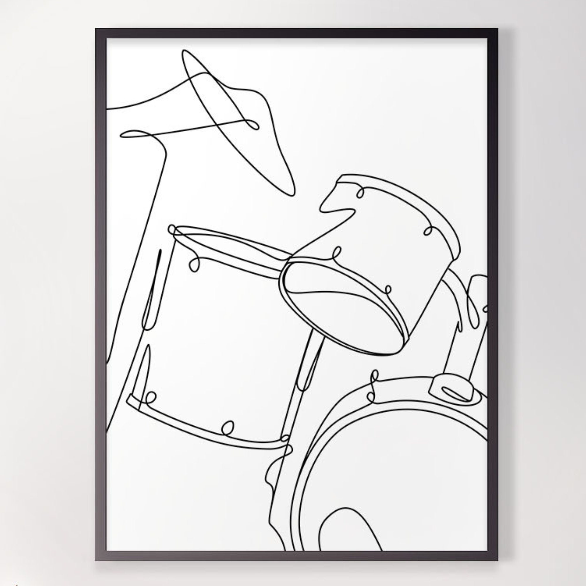 Drum Print, Minimalist Drum Print Art, Music Instrument Poster, Drum ...