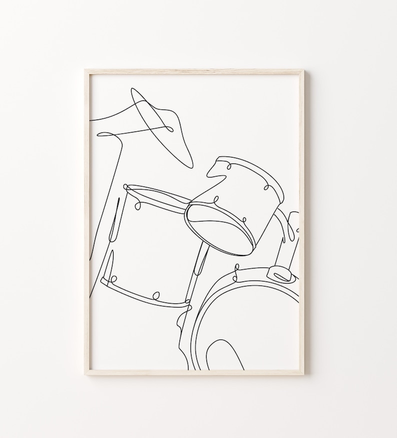 Drum Print Minimalist Drum Print Art Music Instrument - Etsy