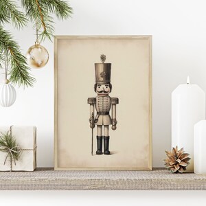 Nutcracker Christmas Print. Christmas Vintage Style Print. Rustic Wall ...