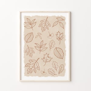 Minimalist Fall Set of 3 Prints. Autumn Wall Art Set. Pumpkins Line Art ...