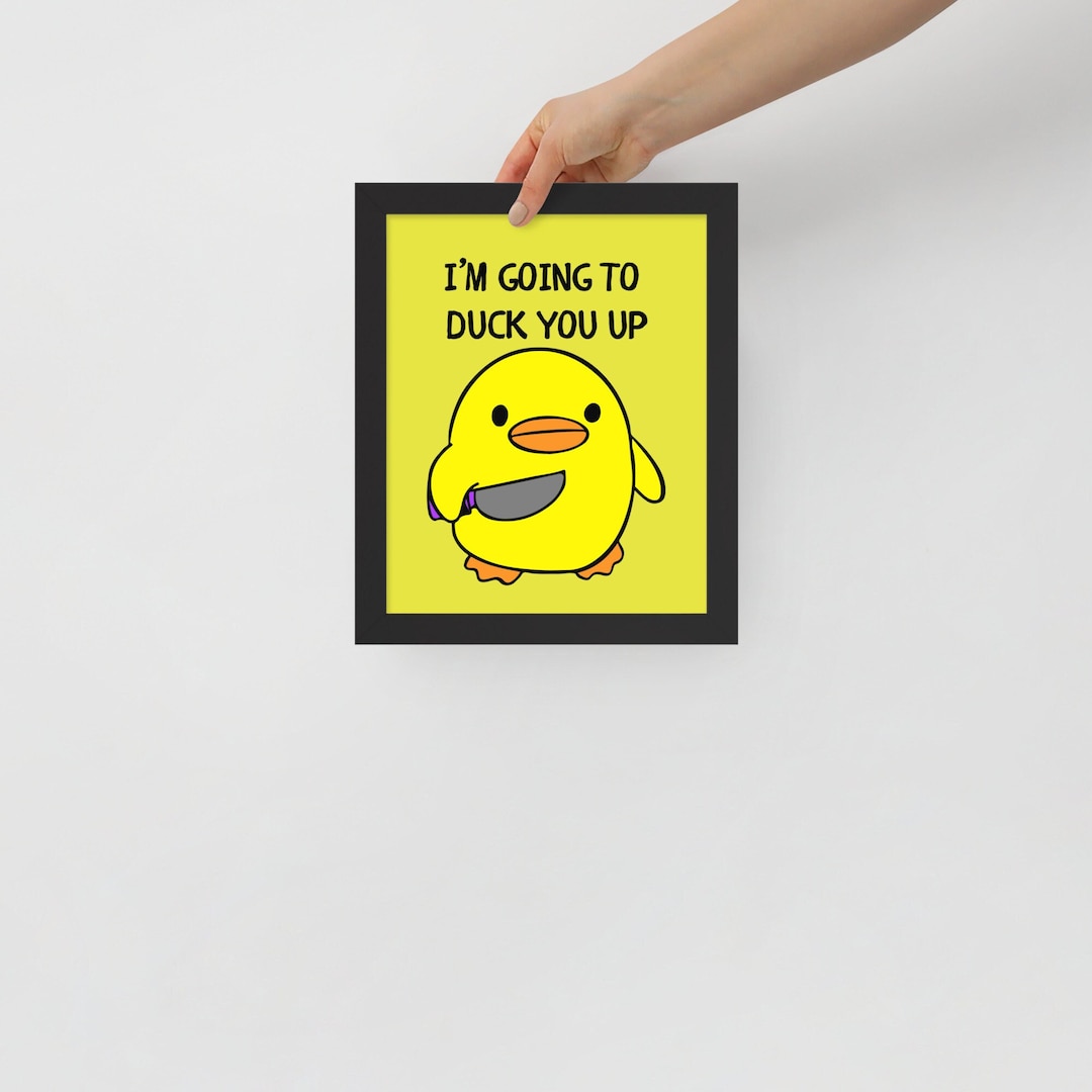 Funny Duck Poster - Cute Duck Framed Poster - Funny Animal Poster ...