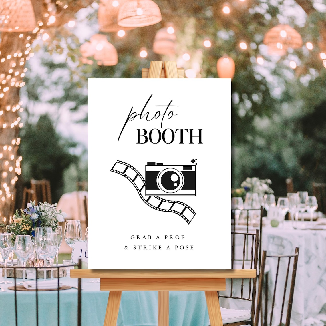 Wedding Photo Booth Sign Editable - Minimalist Canva Template ...