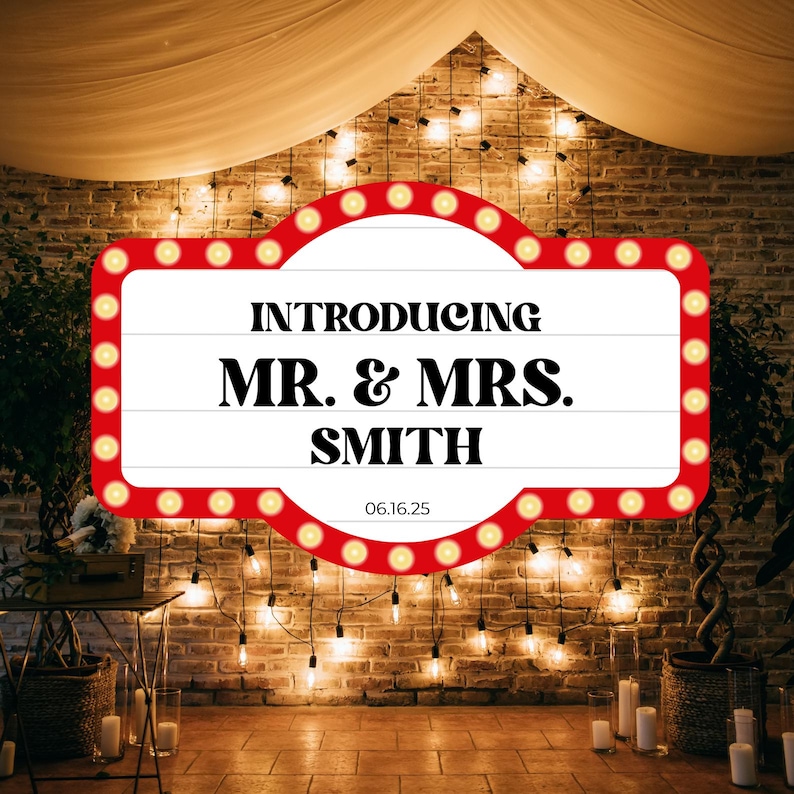 Wedding Bottle Service Sign | Marquee Wedding Sign Template, Editable ...