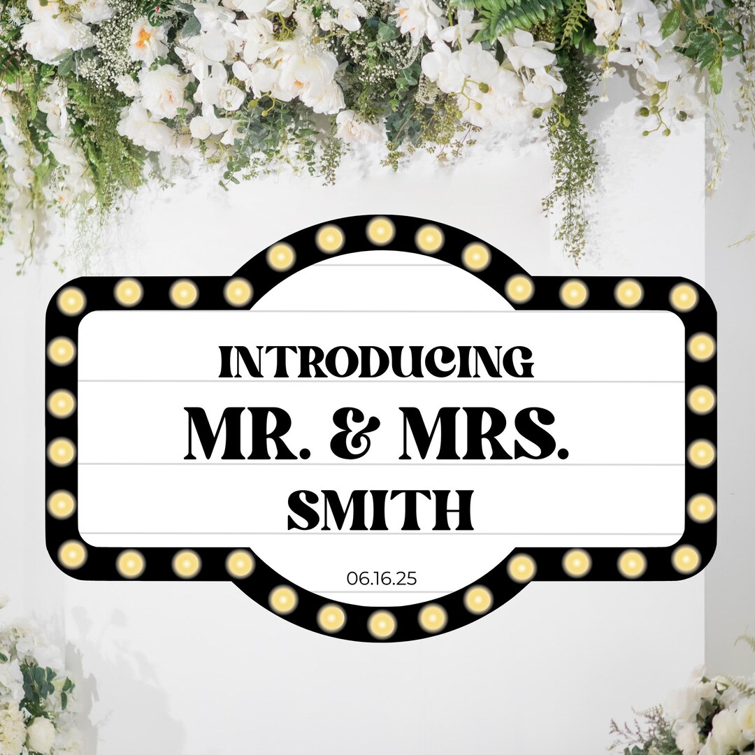 Customizable Wedding Bottle Service Sign | Marquee Theme, Editable ...