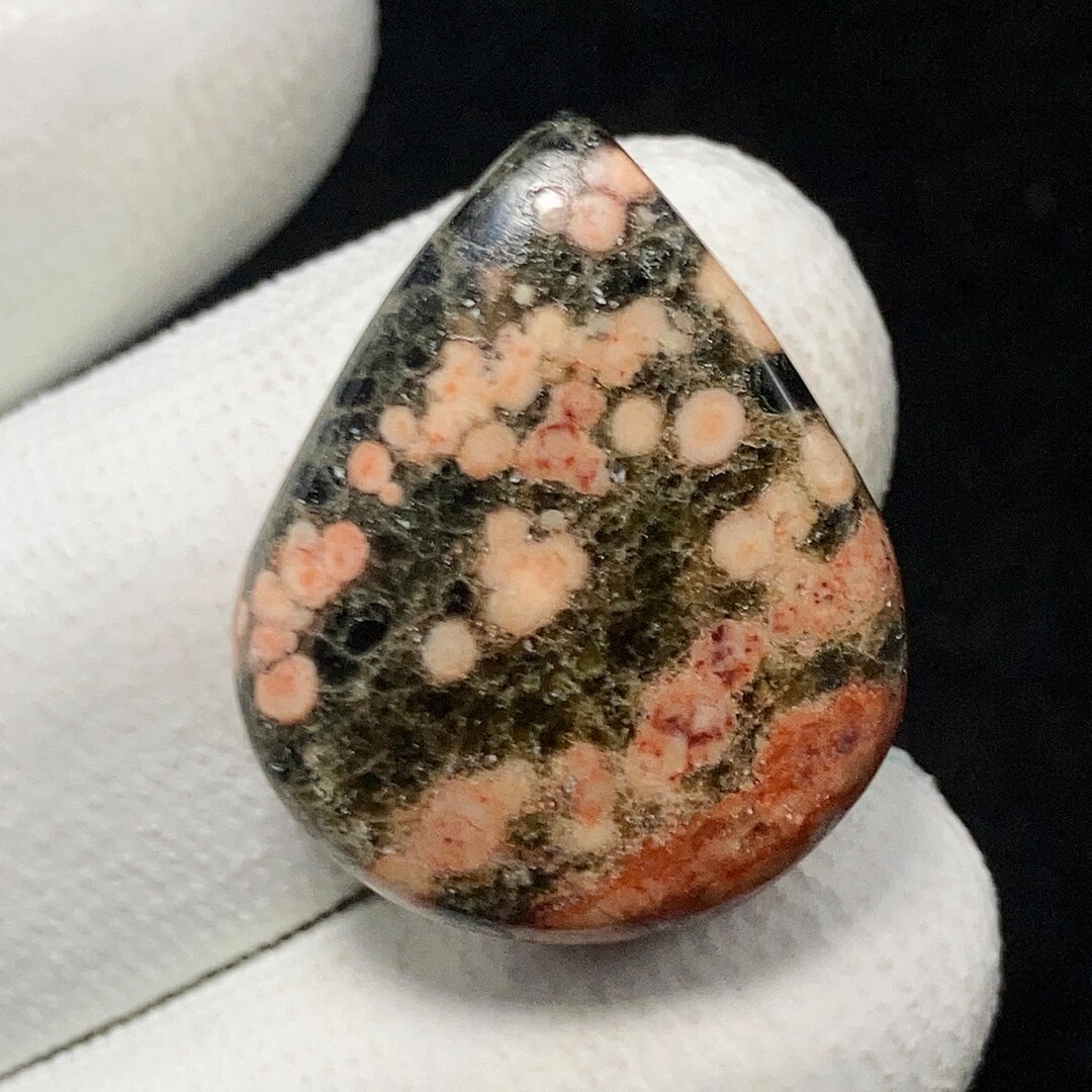 Natural Firecracker Obsidian AKA Flower Obsidian, Pear Cabochon ...