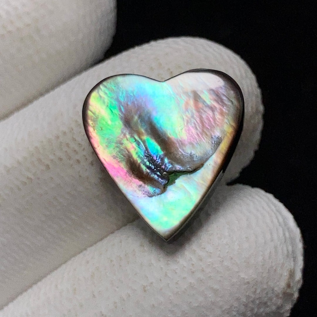 Tahitan Mother of Pearl, Heart Cabochon, 16x14x4 MM, 8 CTS, Beautiful ...