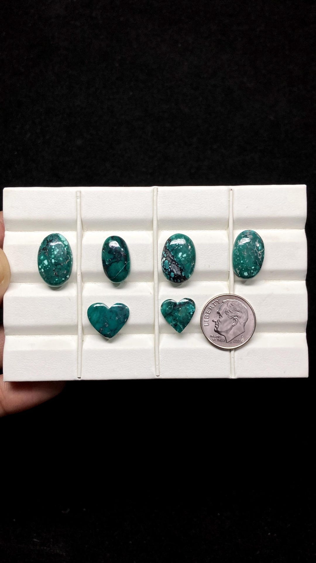 Egyptian Apple Green Turquoise Lot ,cabochon ,27 CTS ,6 Pcs ,beautiful ...