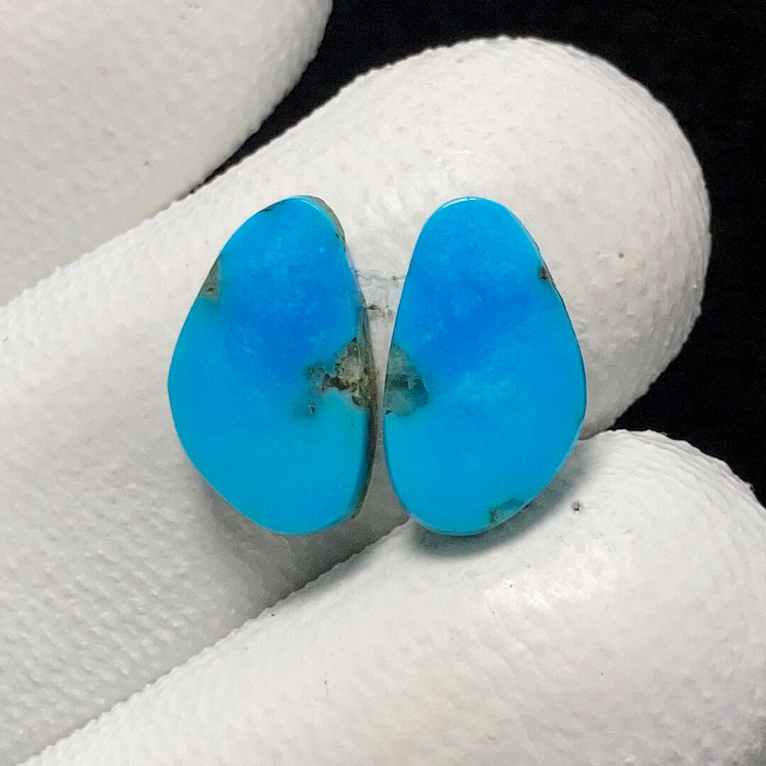 Natural Bisbee Arizona Turquoise Pair, Freeform Cabochon, 11x8x3 MM, 5 ...